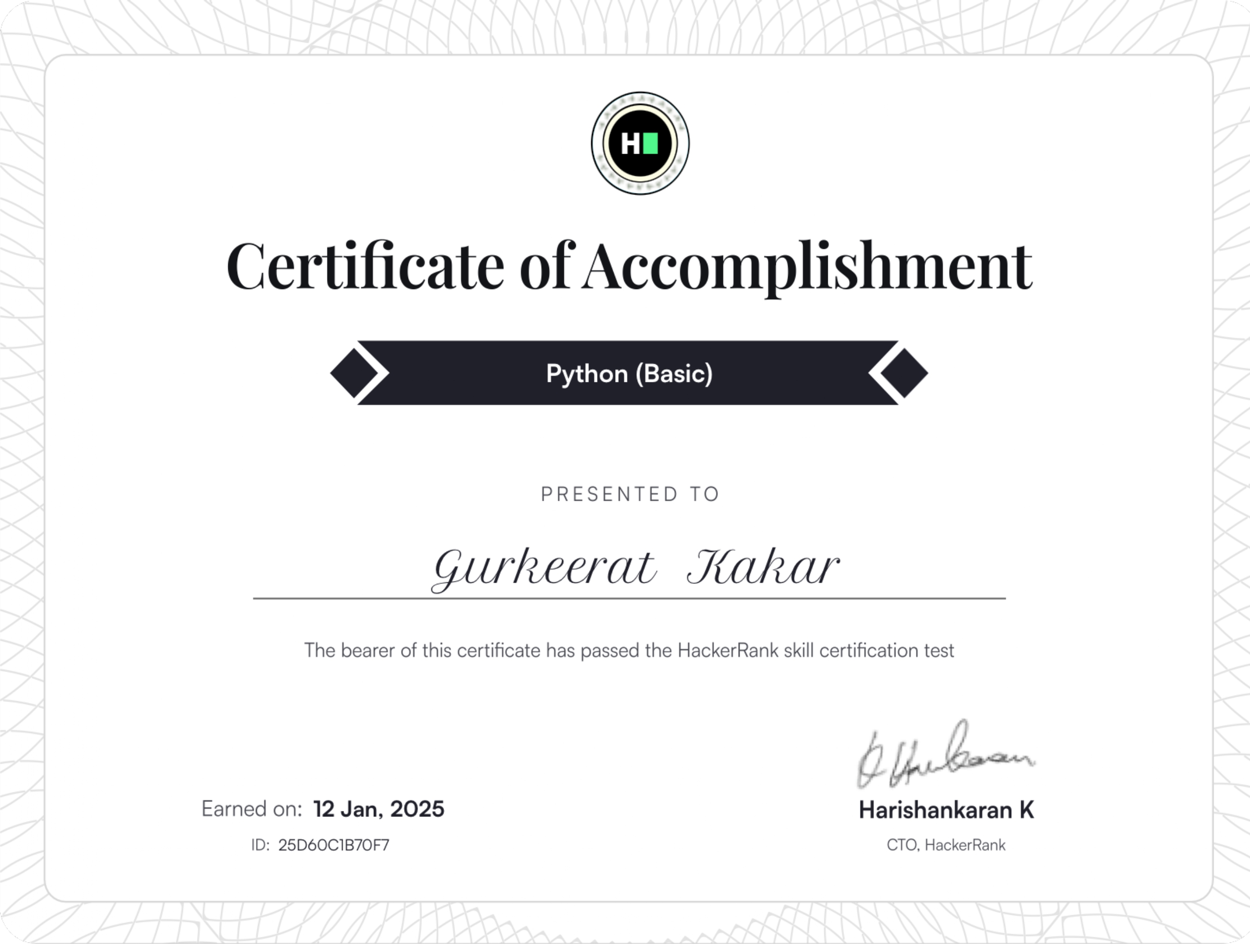 Awards & Certifications | Gurkeerat Singh Kakar